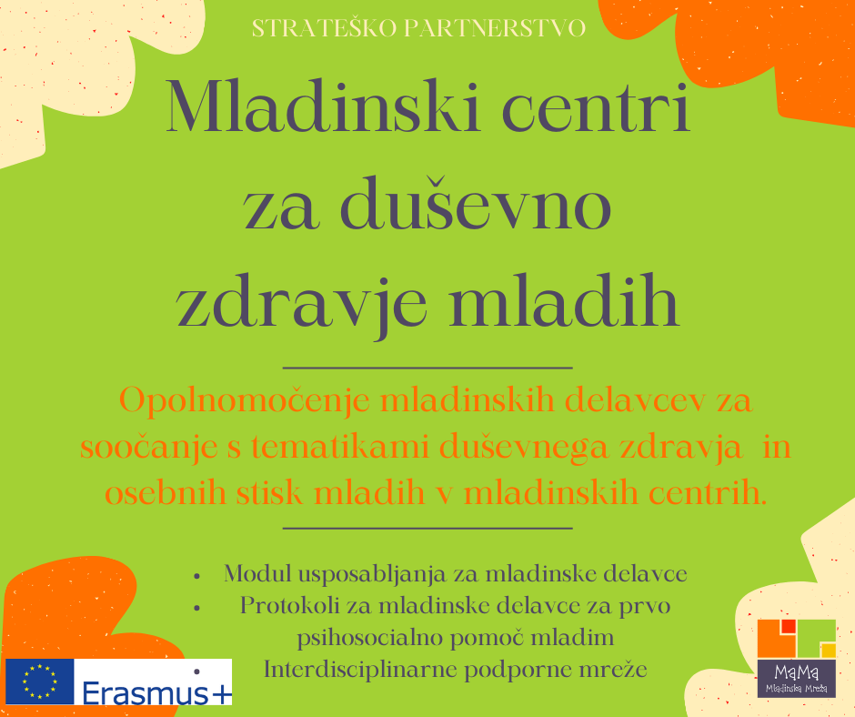 Mladinski centri za duševno zdravje mladih – Mladinska mreža MaMa